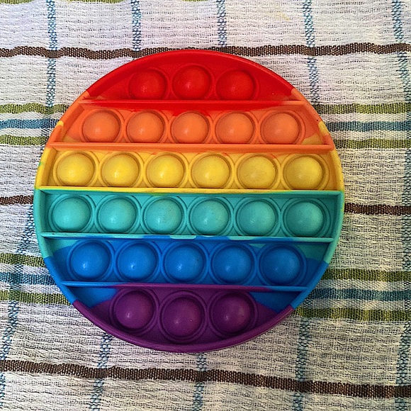 Toys | 2 Rainbow Fidgets Heart Pop It Circle Pop It | Poshmark